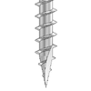 222047 - Screw Flat Head, Type 17 Point, #2R Bit, Galvanised